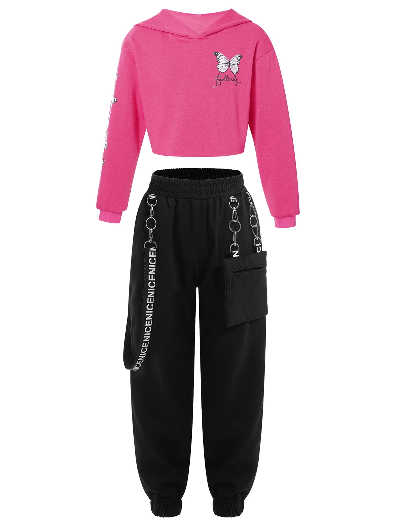 YEAHDOR Big Girls Juniors Activewear Sweatshirt with Jogger Pants ...