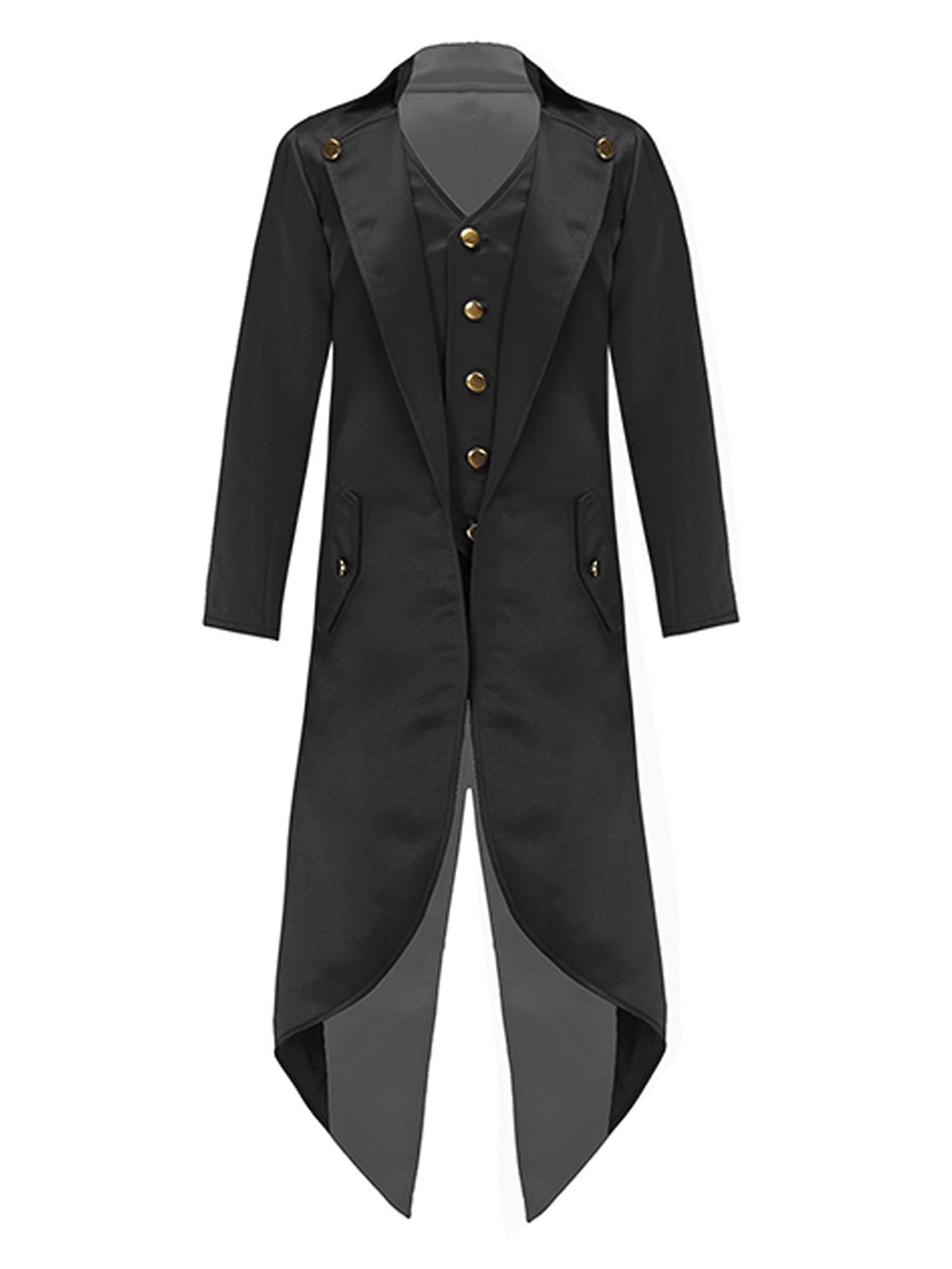 YEAHDOR Boys Renaissance Steampunk Long Sleeved Tailcoat Medieval ...