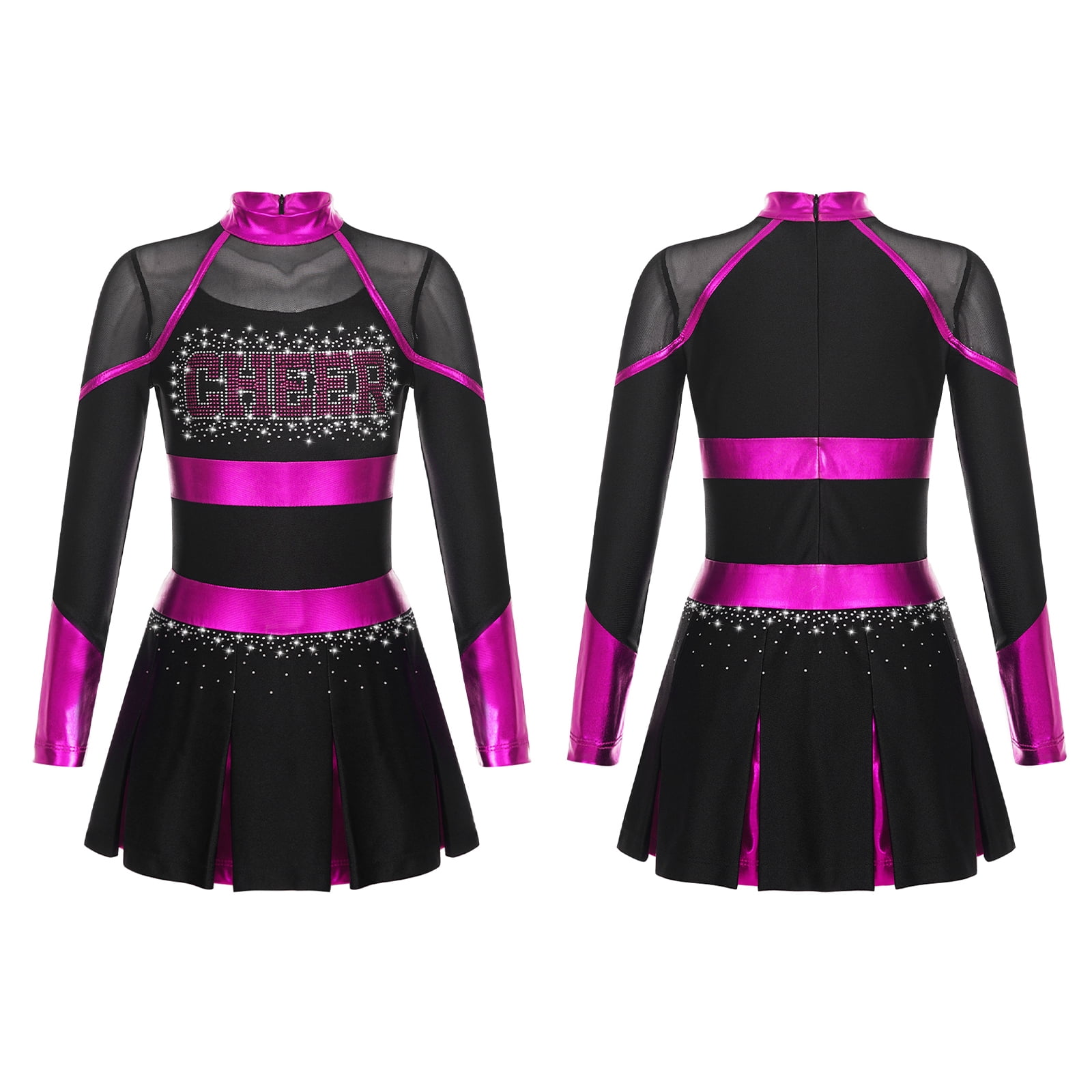 YEAHDOR Girls Children Cheerleading Outfit Schoolgirl Cheer Team ...