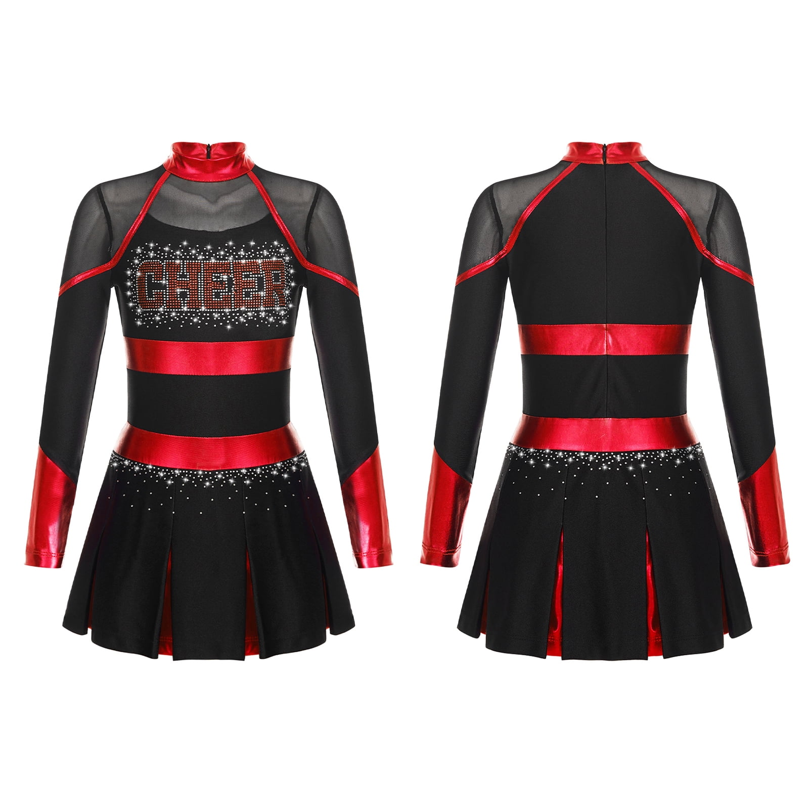 YEAHDOR Girls Children Cheerleading Outfit Schoolgirl Cheer Team ...