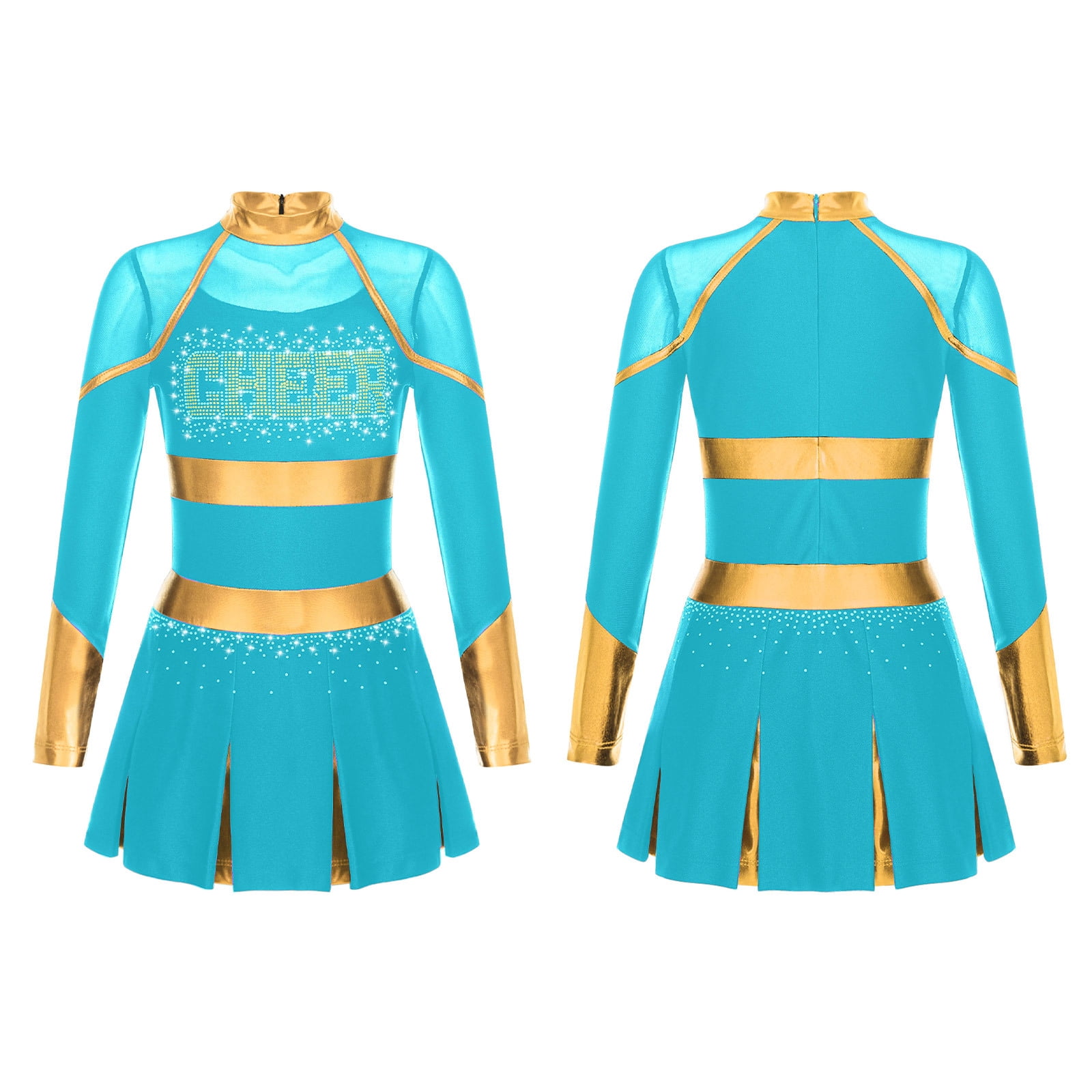 YEAHDOR Girls Children Cheerleading Outfit Schoolgirl Cheer Team ...