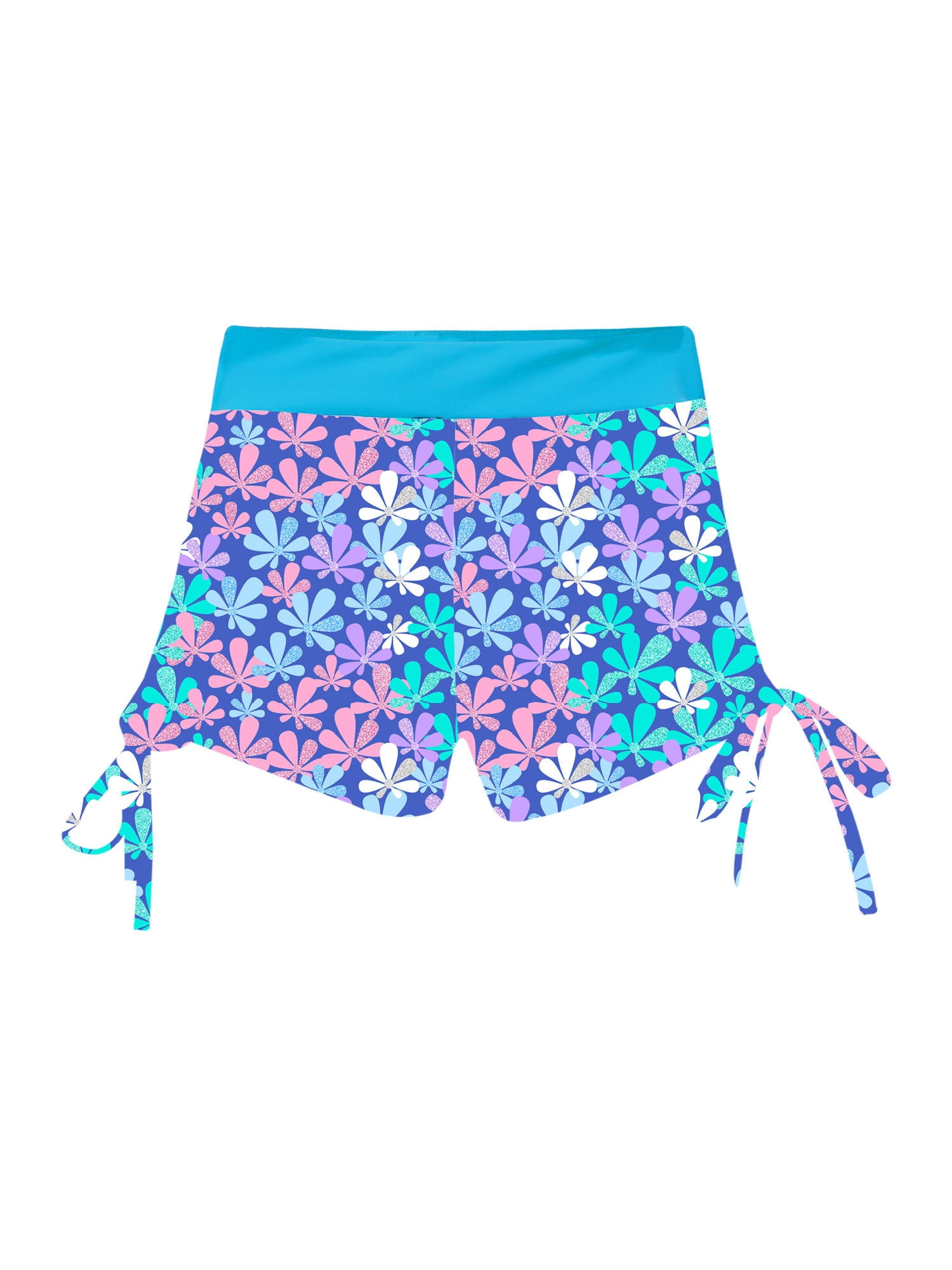 YEAHDOR Girls Floral Print Swim Shorts Side Drawstring Quickly-dry ...