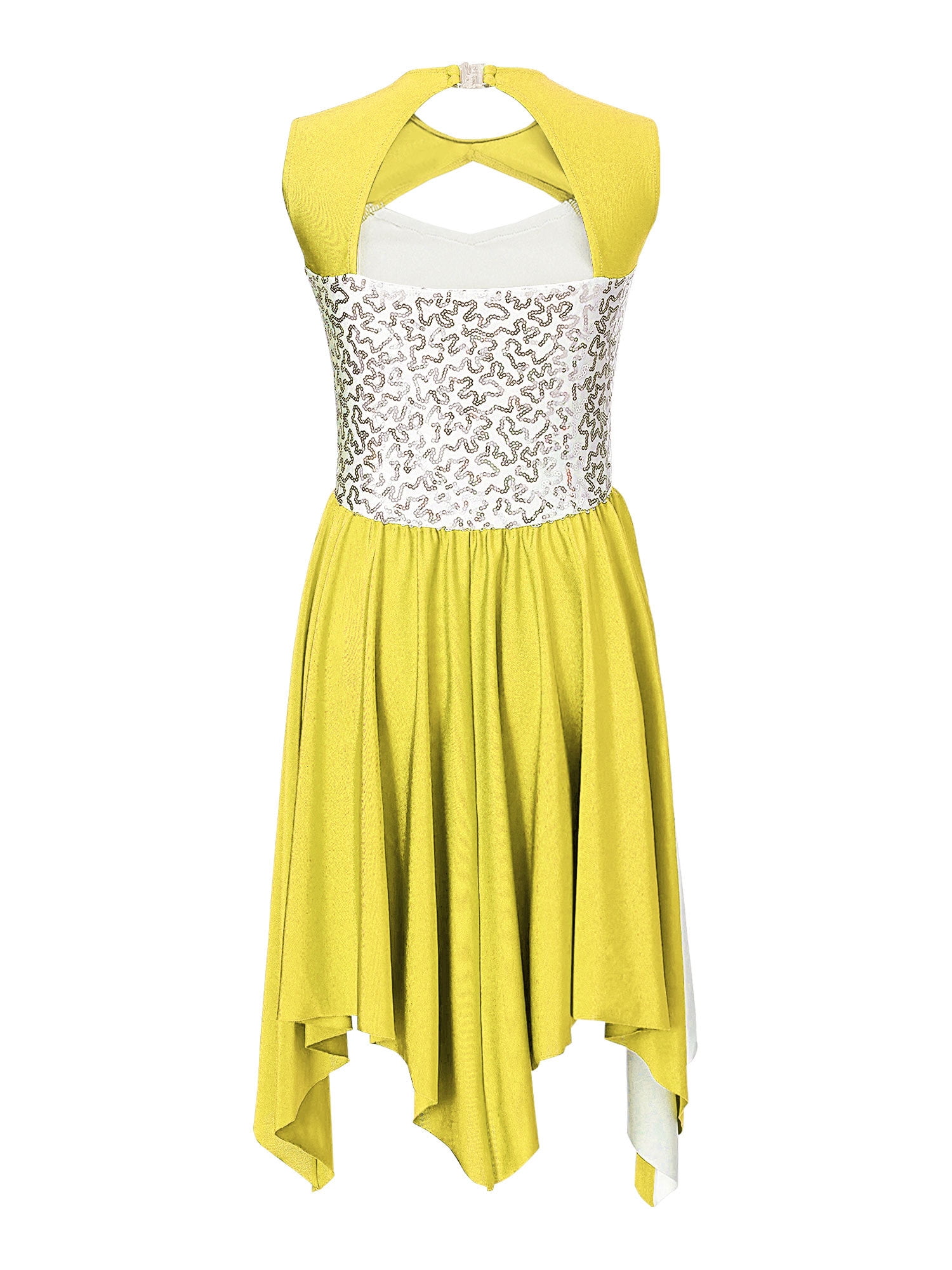 YEAHDOR Girls Overlay Liturgical Praise Dance Dress Contrast Color ...