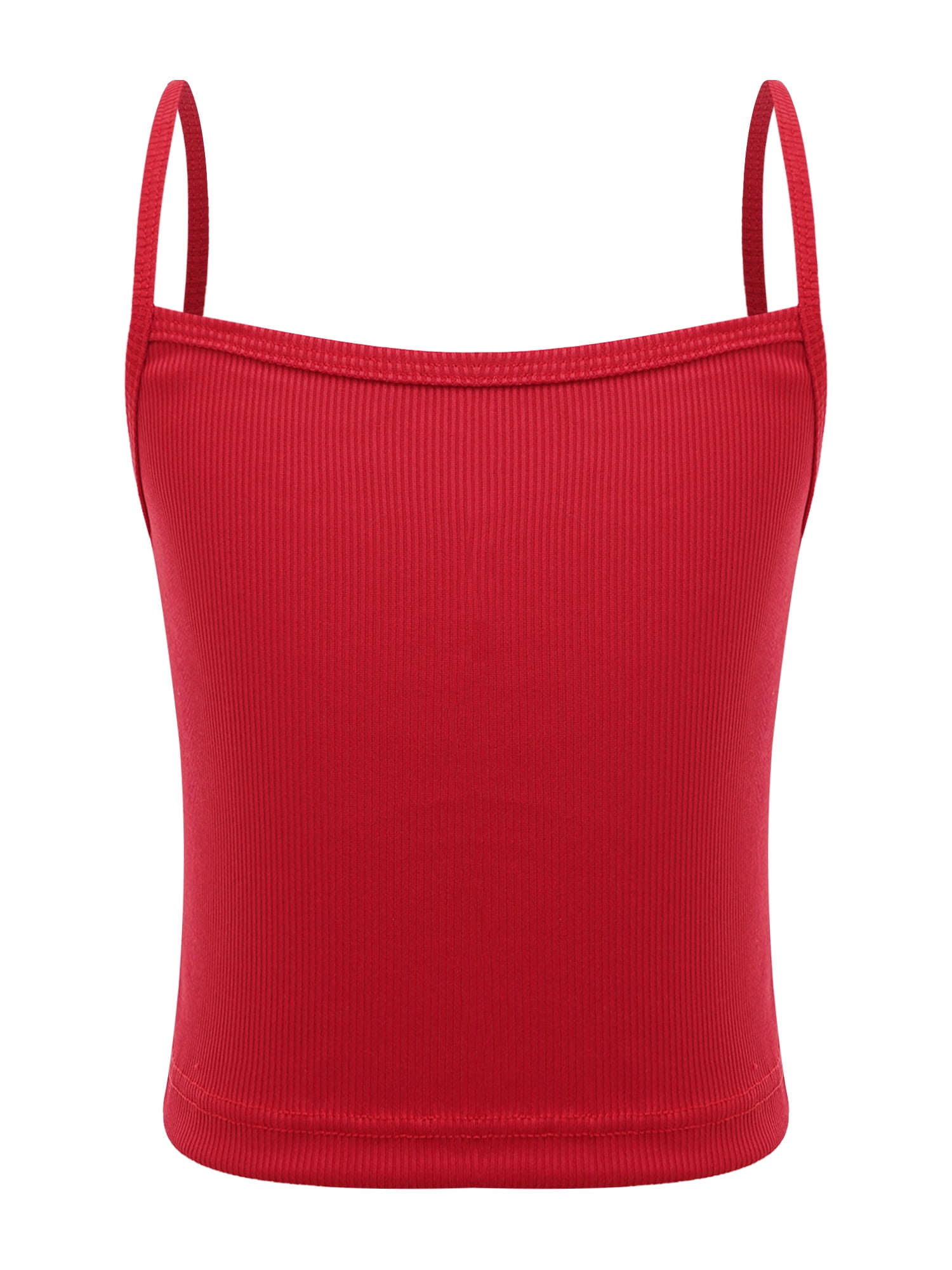 YEAHDOR Girls Ribbed Sports Bra Solid Color Yoga Gym Training Vest ...