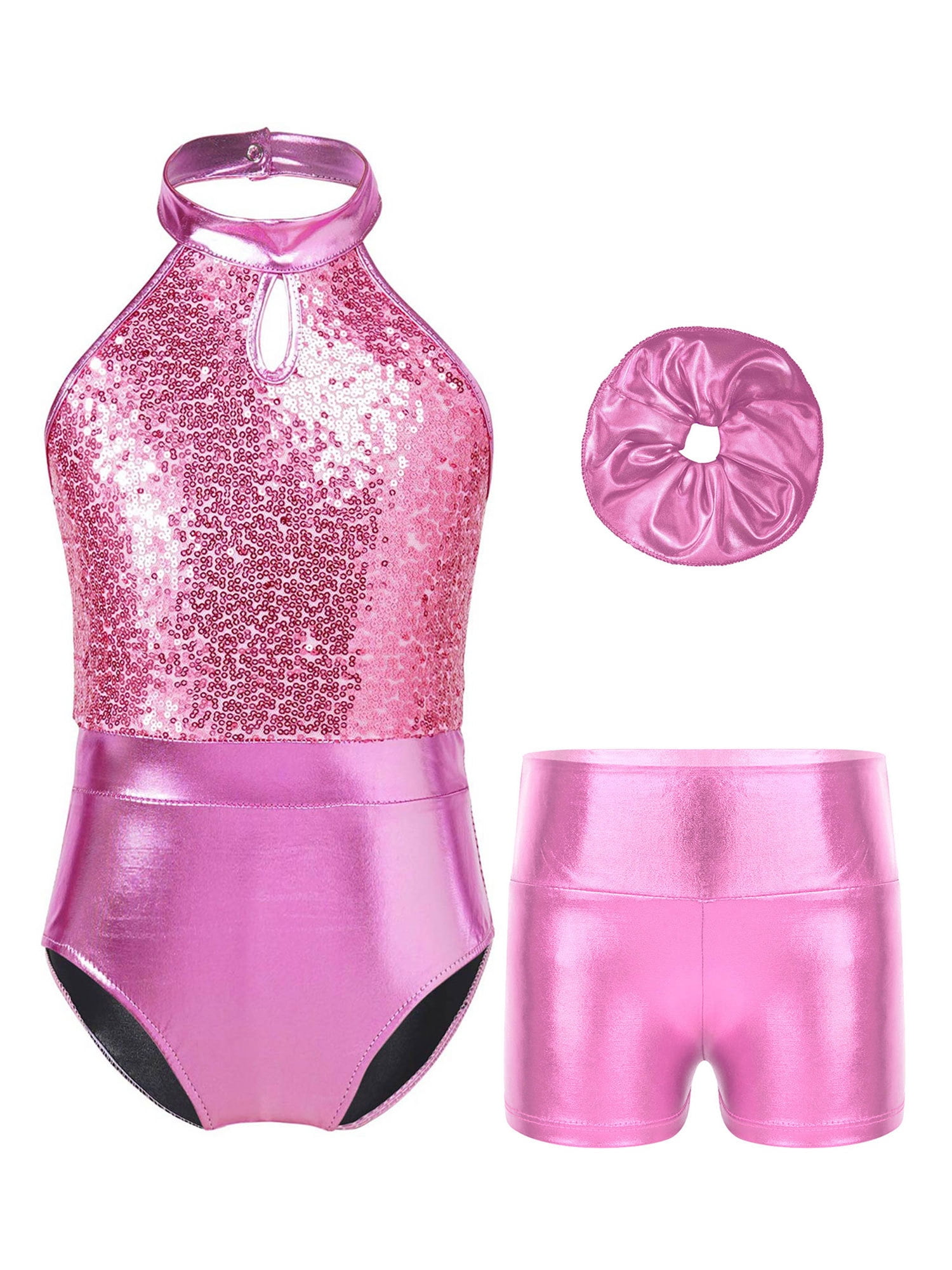 YEAHDOR Gymnastics Leotard for Girls Sparkly Dance Unitard Biketard ...