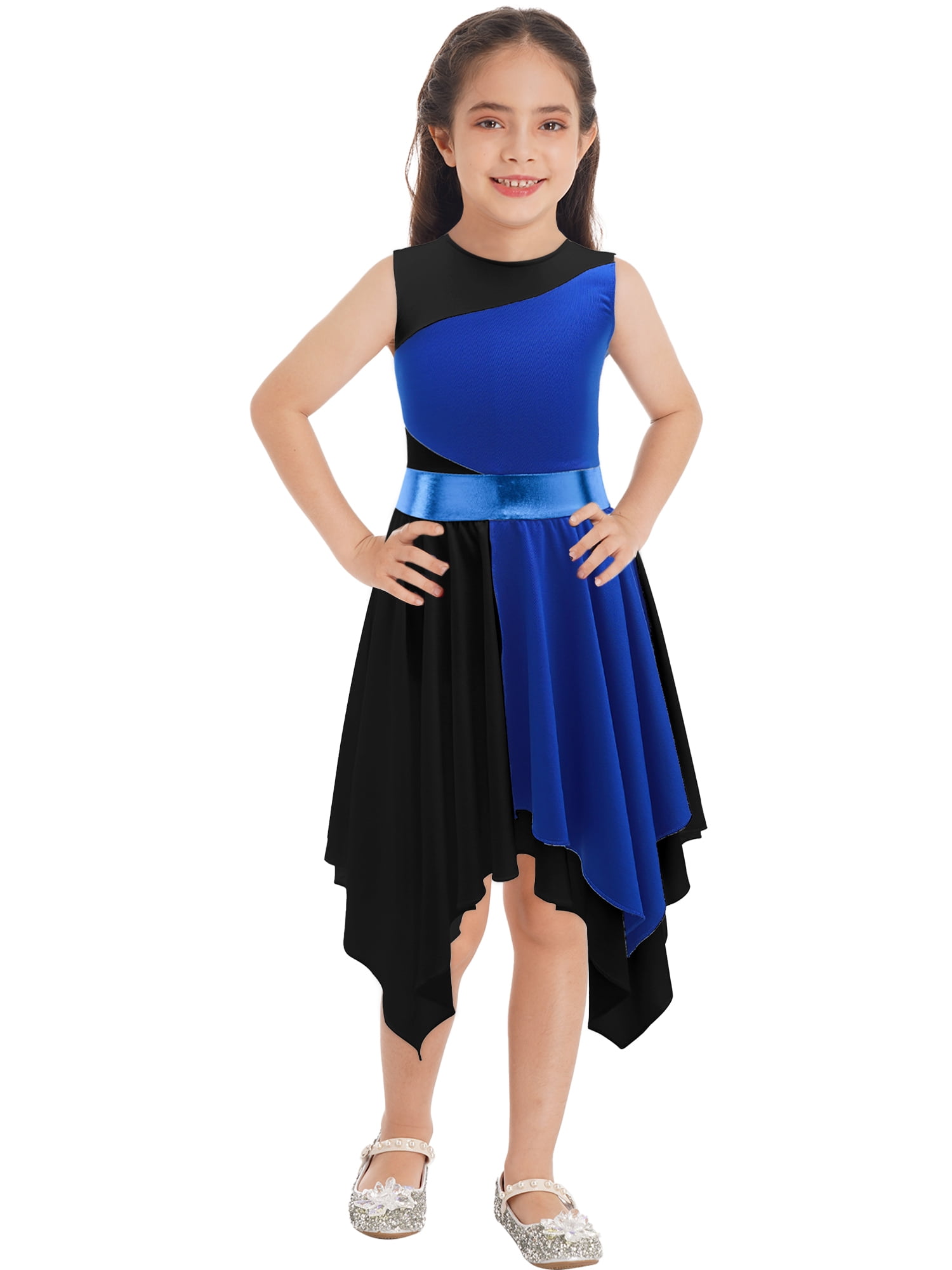 YEAHDOR Juniors Girls Sleeveless Asymmetrical Dance Dress Irregular ...