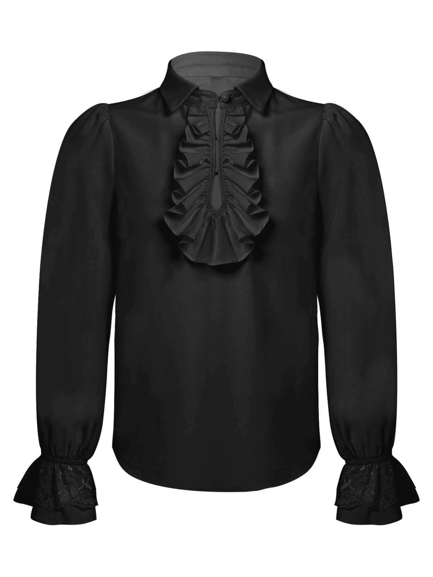 YEAHDOR Kids Boys Halloween Vintage Renaissance Cosplay Costume Ruffled ...