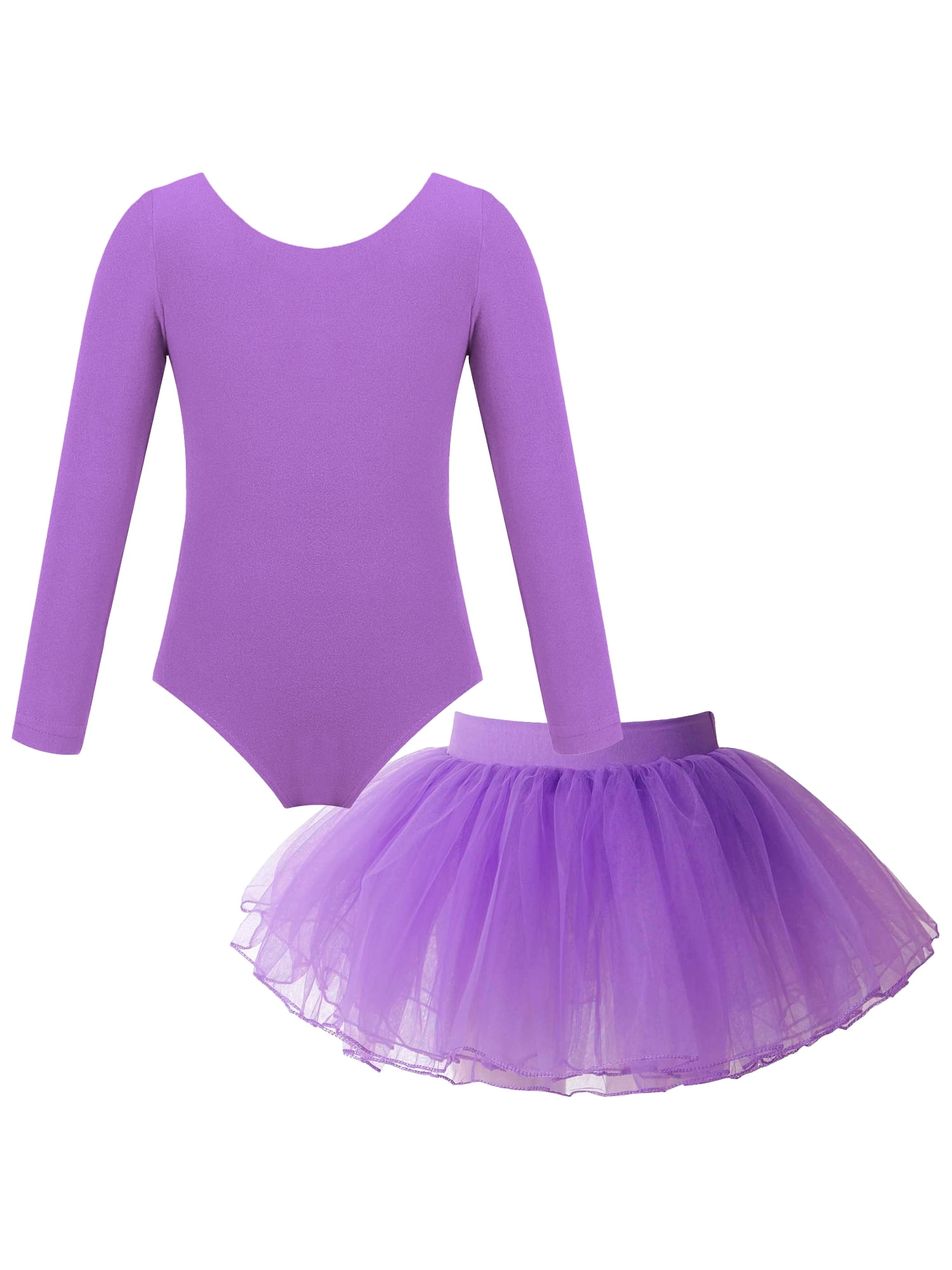 YEAHDOR Kids Girls Long Sleeve Solid Color Leotard for Gymnastics Dance ...