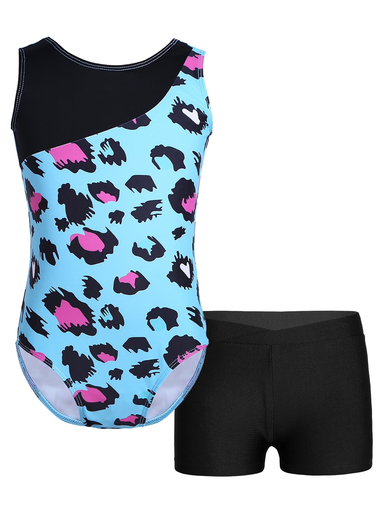 YEAHDOR Kids Girls Gym Ballet Suit Sleeveless Leotard with Boy-Cut ...