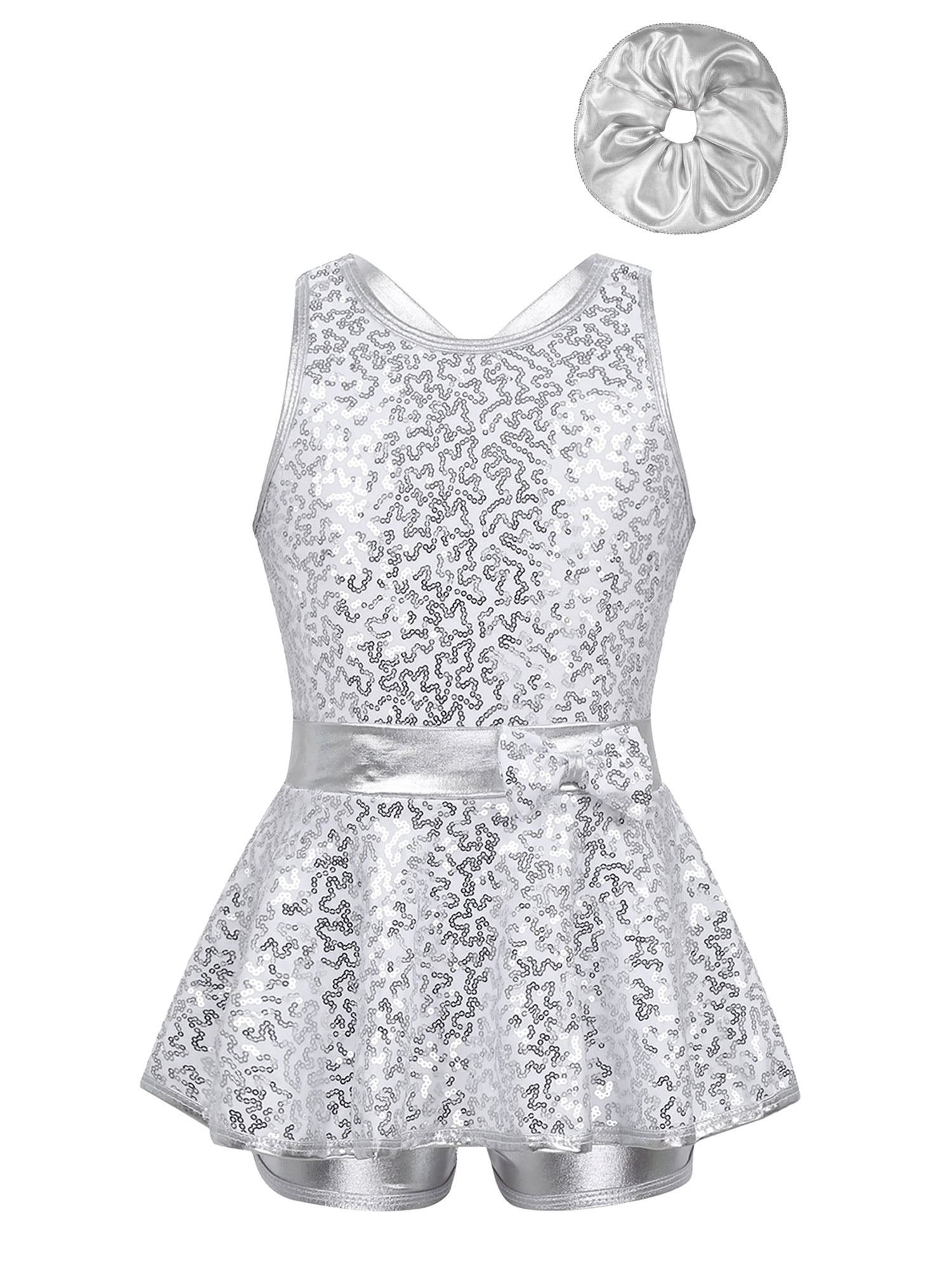 YEAHDOR Kids Girls Jazz Tap Dance Costume Sequins Bowknot Ballet ...