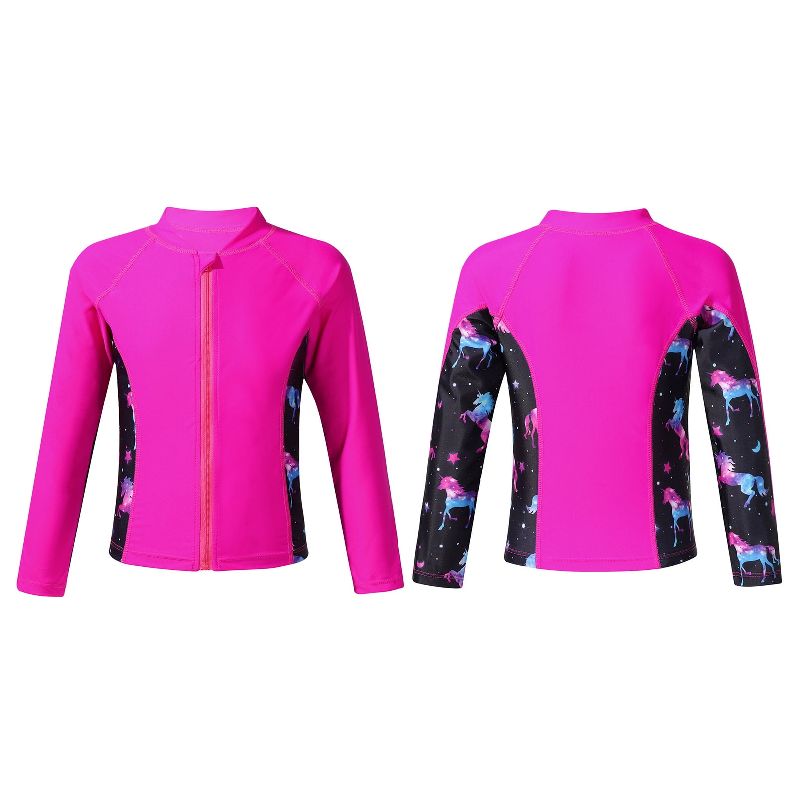 YEAHDOR Kids Girls Long Sleeve Swimming Tops Sun Protection Quick Dry ...