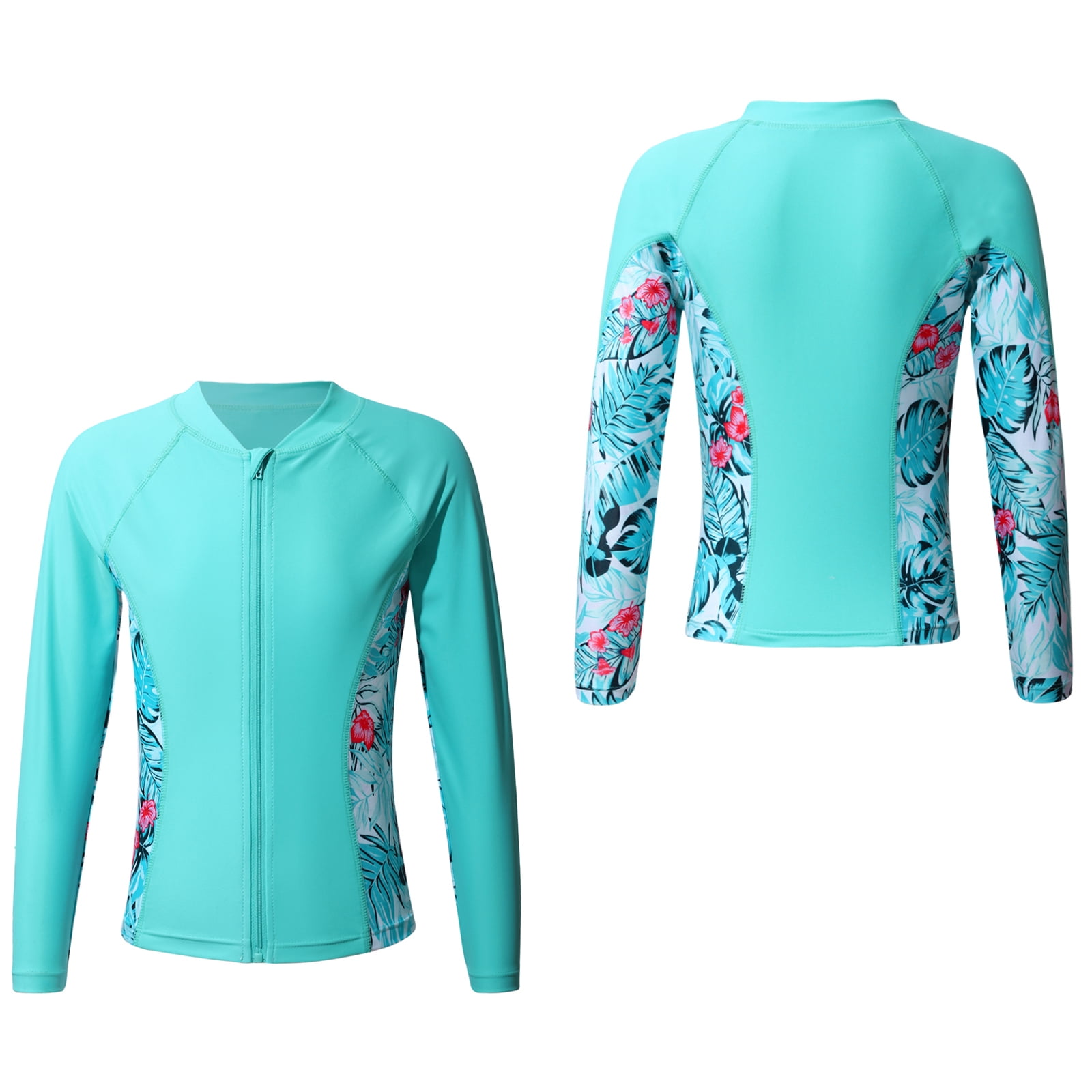 YEAHDOR Kids Girls Long Sleeve Swimming Tops Sun Protection Quick Dry ...