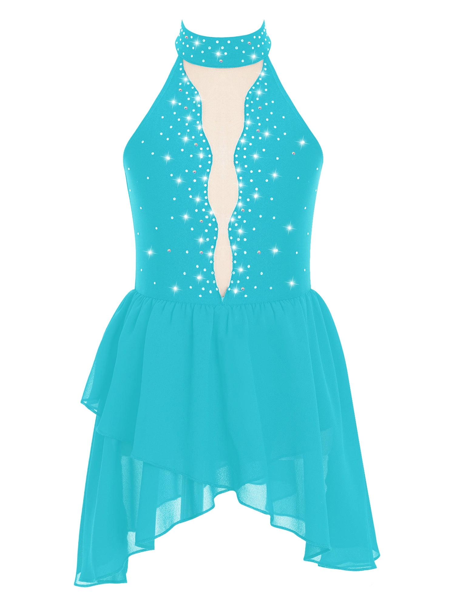 YEAHDOR Kids Girls Rhinestone Figure Skating Ballet Lyrical Dance ...