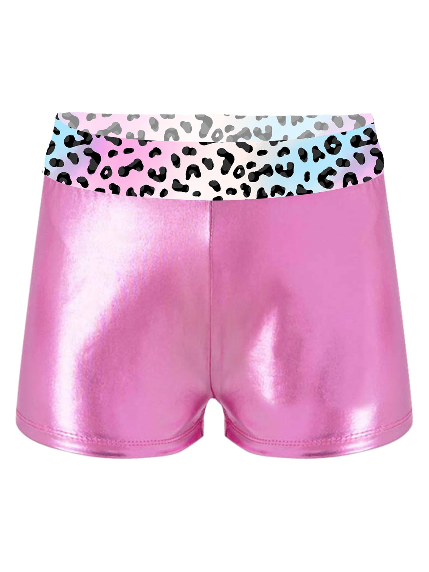 YEAHDOR Kids Girls Skating Board Shorts Printed Wide Waistband Gymnastics Dance Shorts Pink ...