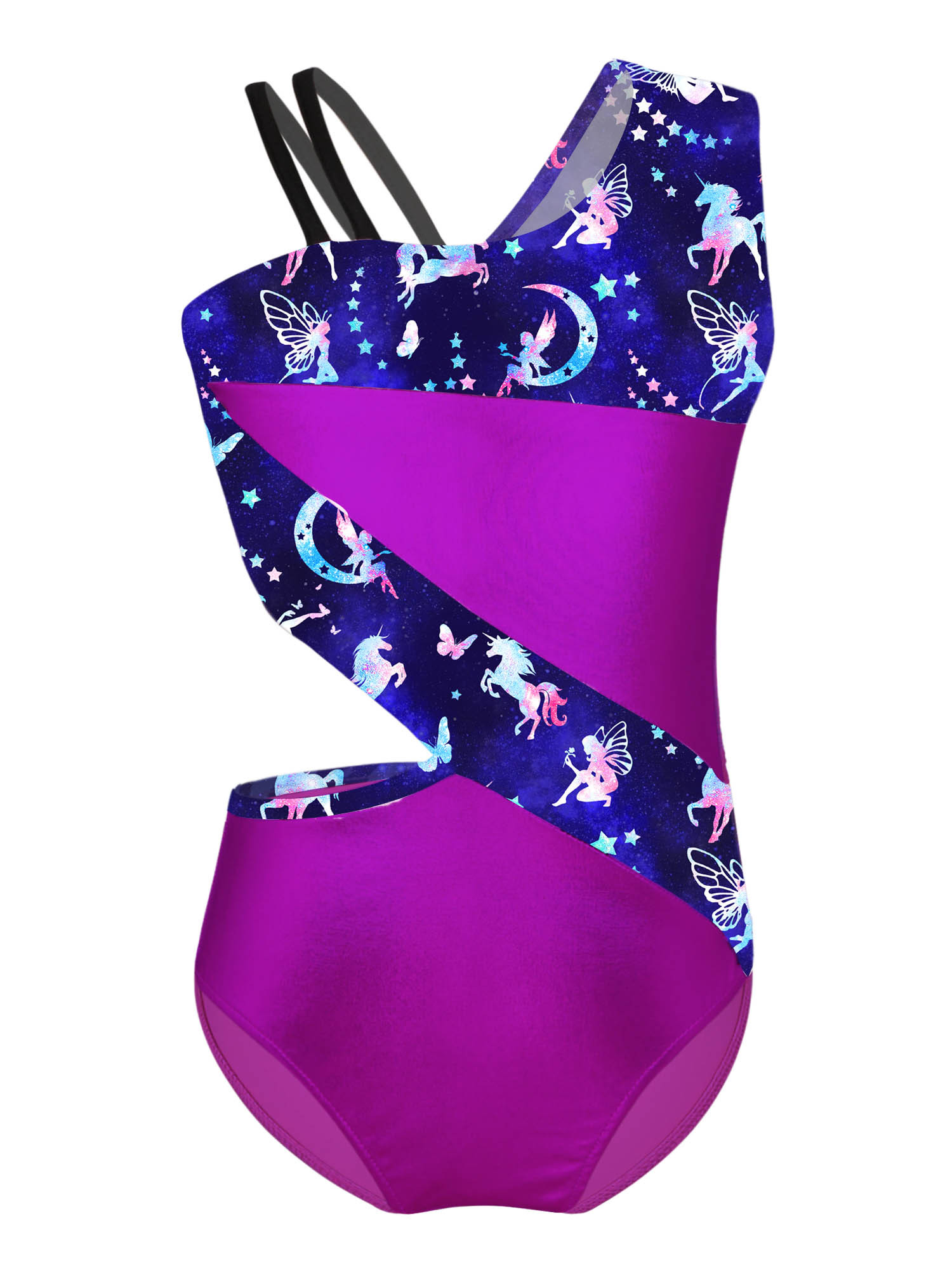YEAHDOR Kids Girls Sleeveless Printed Ballerina Leotard Cutout ...
