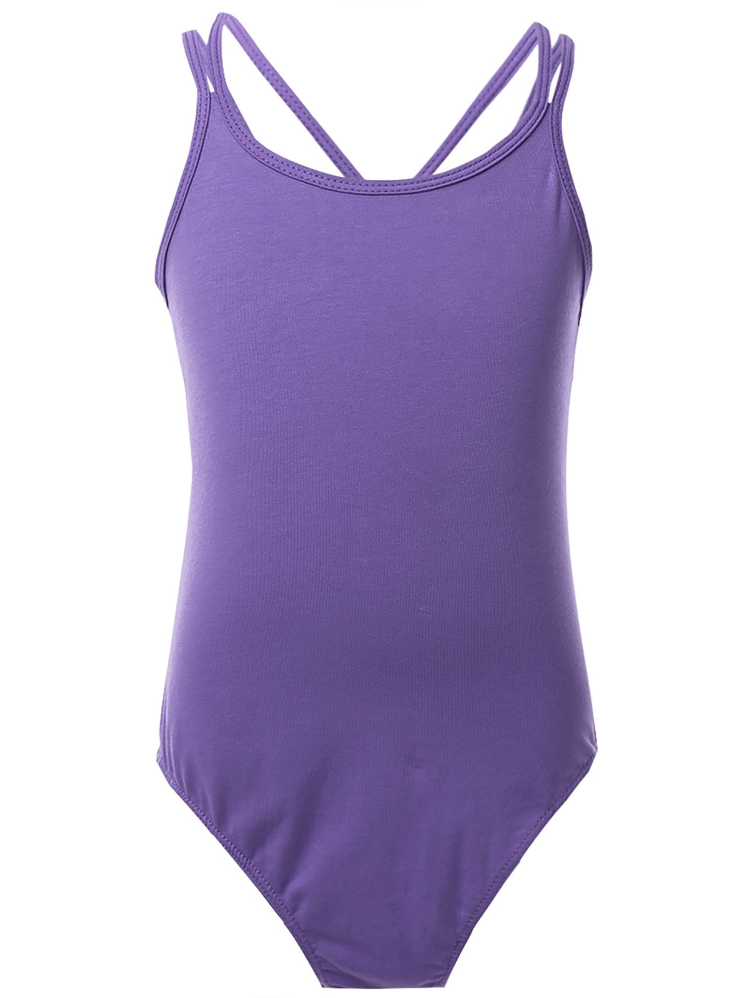 YEAHDOR Kids Girls Spaghetti Straps Criss Cross Dance Bodysuit Ballet ...