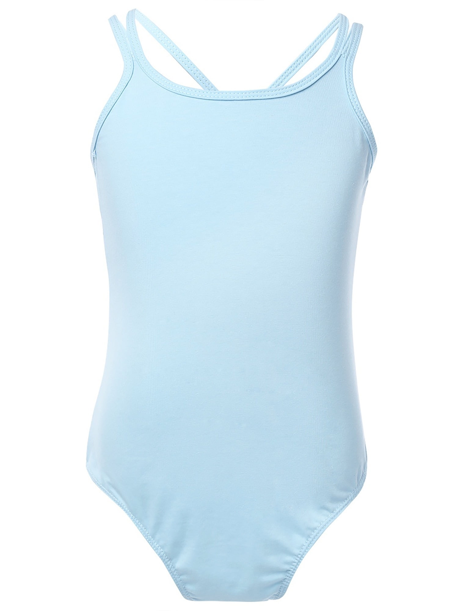 YEAHDOR Kids Girls Spaghetti Straps Criss Cross Dance Bodysuit Ballet ...