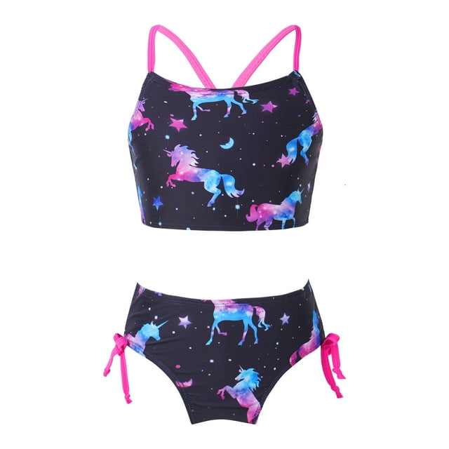 YEAHDOR Kids Girls Two-Piece Swimwear Polka Dots Beach Water Park ...