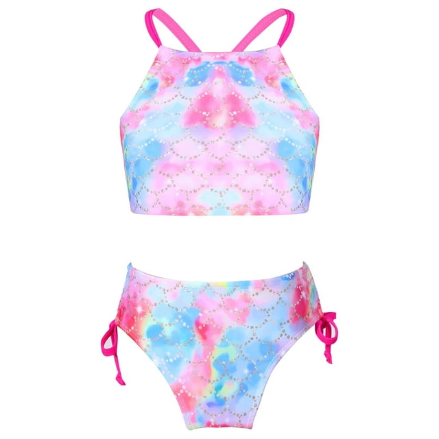 YEAHDOR Kids Girls Two-Piece Swimwear Polka Dots Beach Water Park ...