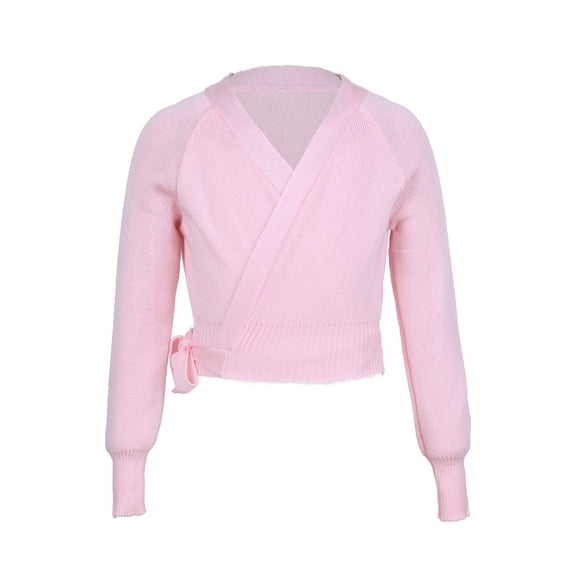 YEAHDOR Kids Little Girls Ballet Knit Wrap Sweater Long Sleeve Warm-up ...