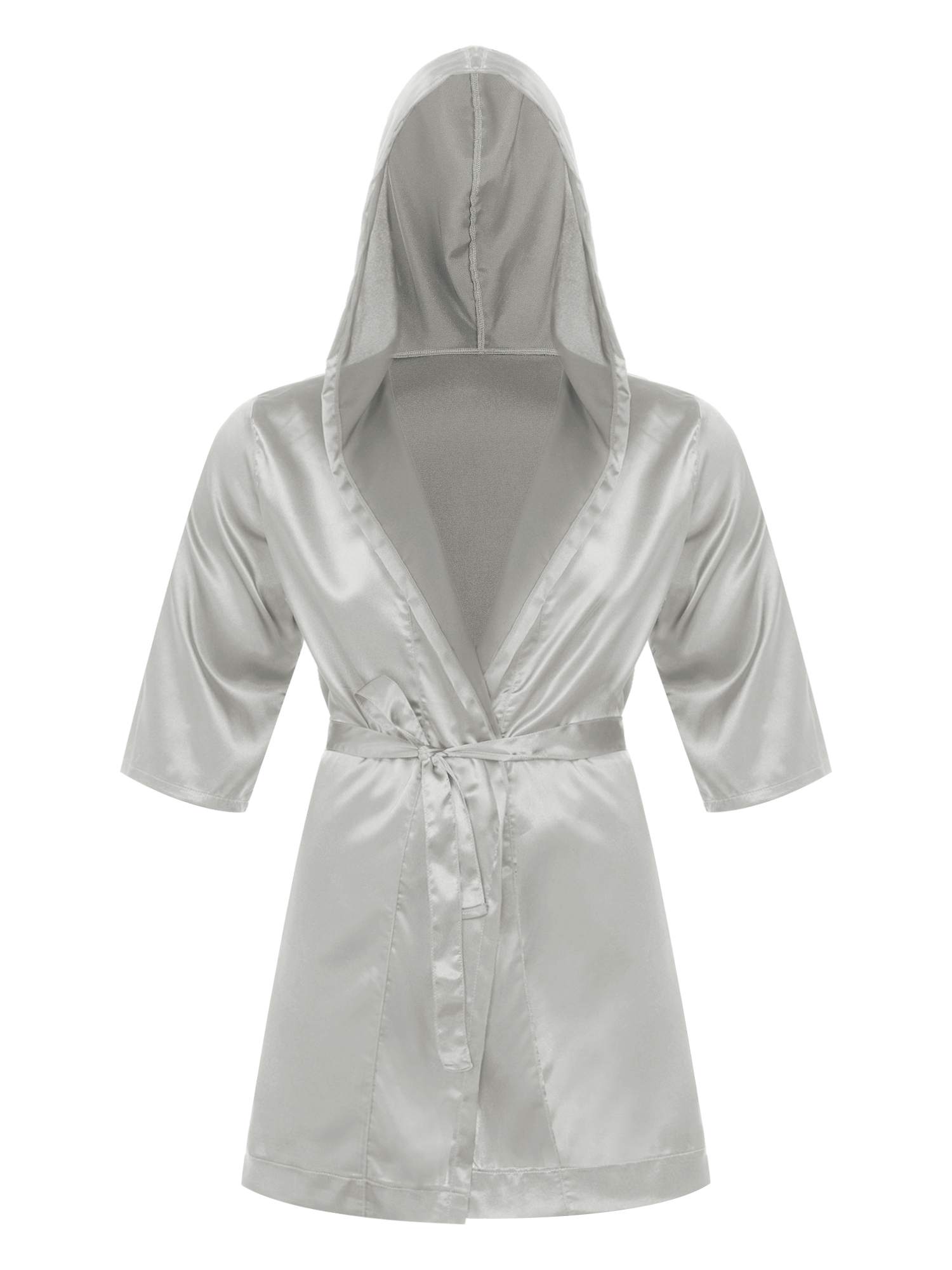 YEAHDOR Mens Satin Soft Nightgown Night Robes V Neck Short Sleeve ...
