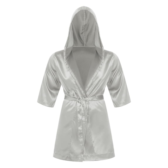 YEAHDOR Mens Satin Soft Nightgown Night Robes V Neck Short Sleeve ...