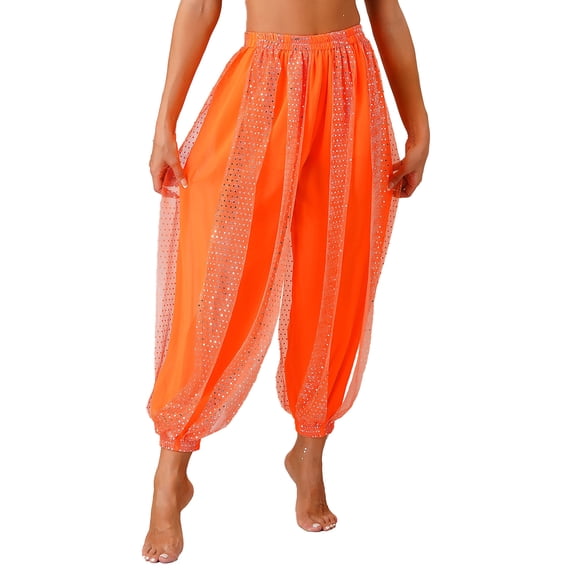 YEAHDOR Womens Belly Dance Costume Pants Halloween Fancy Dress Costume ...
