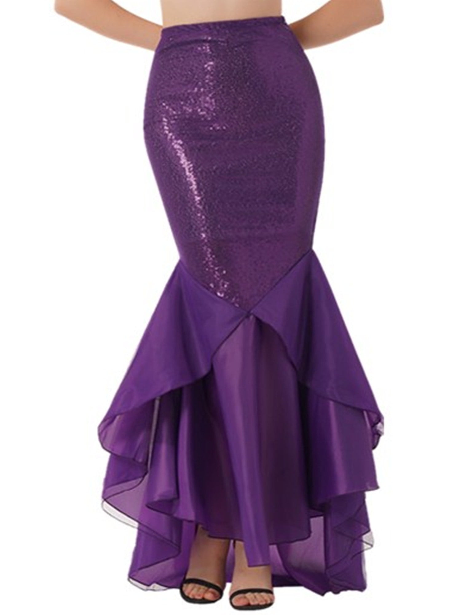 YEAHDOR Womens Fish Tail Skirt Ladies Halloween Carnival Long Mermaid ...