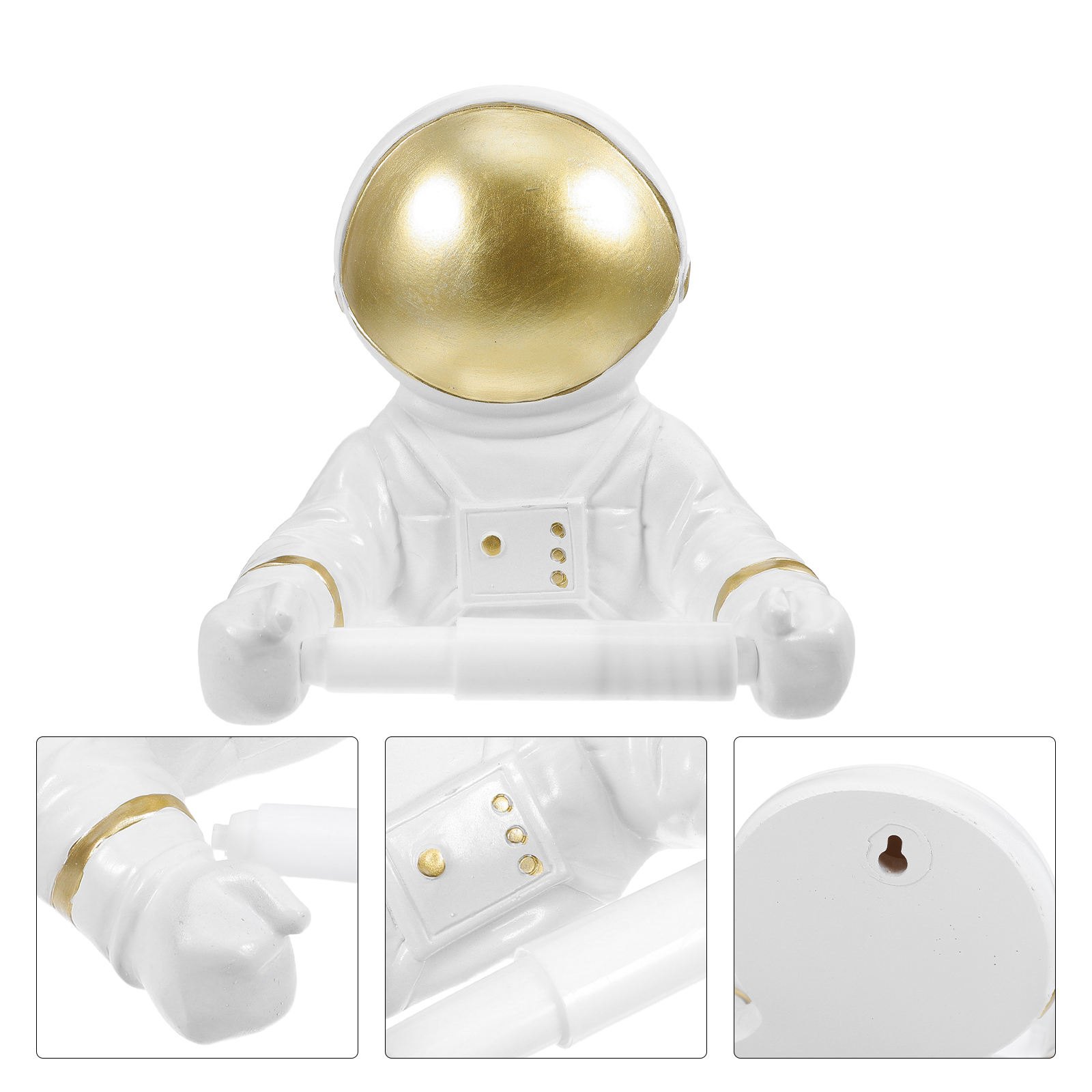 YEAHIBABY 1Pack Roll Paper Storage Holder Golden Resin Luxury Design ...