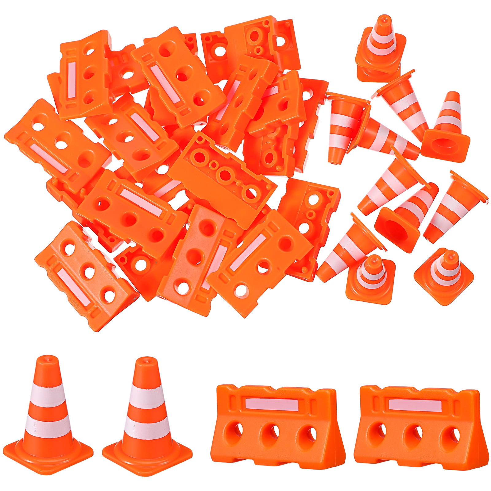 Orange Plastic Traffic Cones and Fences for Training Use Safe Sturdy Educational Toy Pcs ...