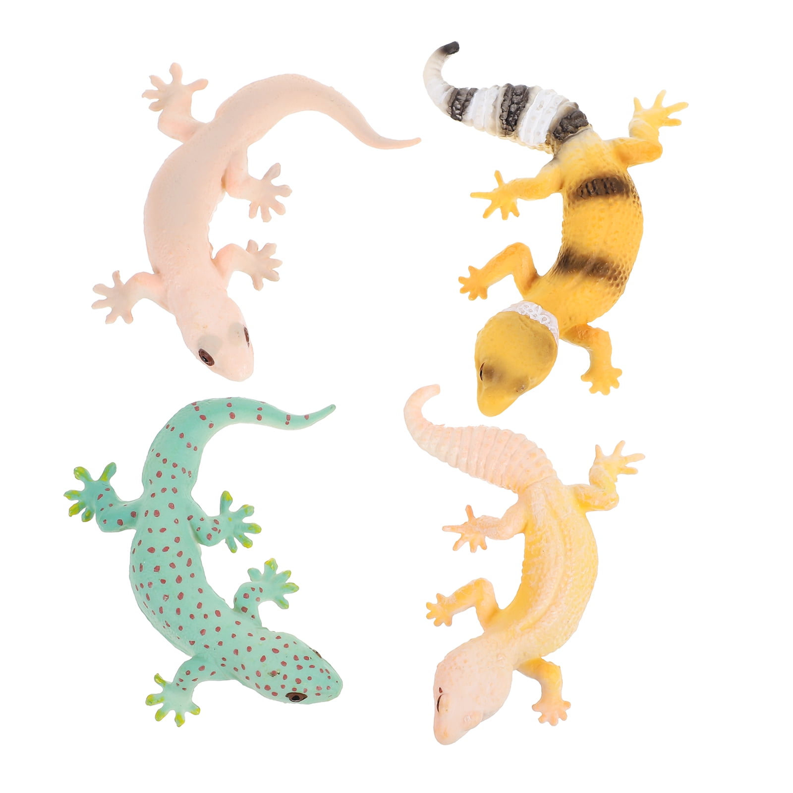 YEAHIBABY Miniature Model Gecko Figurines Assorted Color 4Pcs 2.75X2 ...