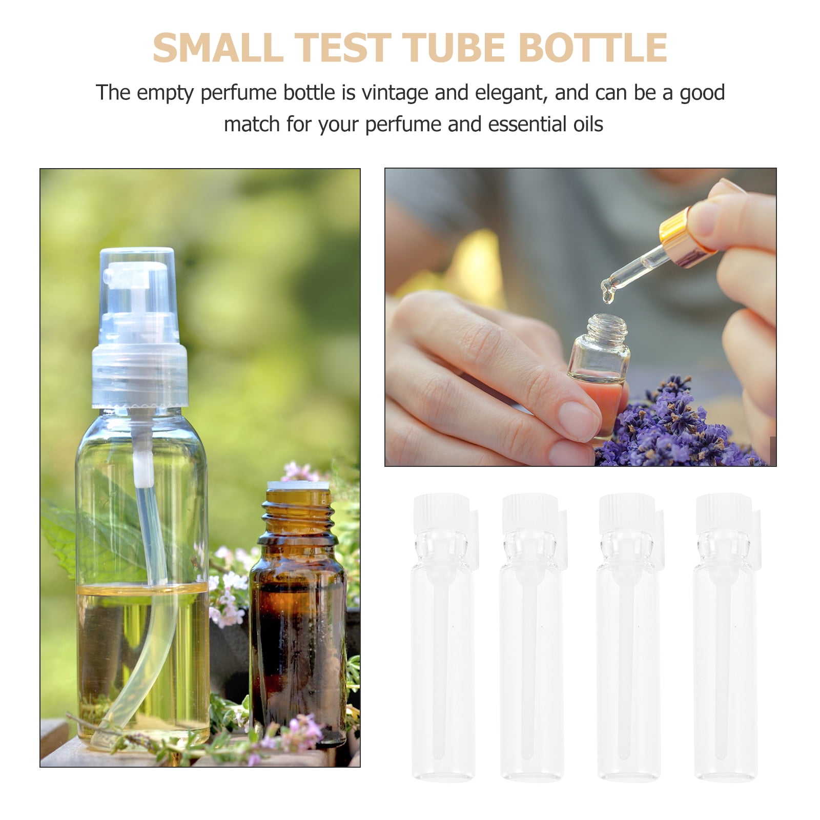 YEAHIBABY-50PCS 1ml Perfume Sample Bottles Mini Glass Empty Fragrance ...