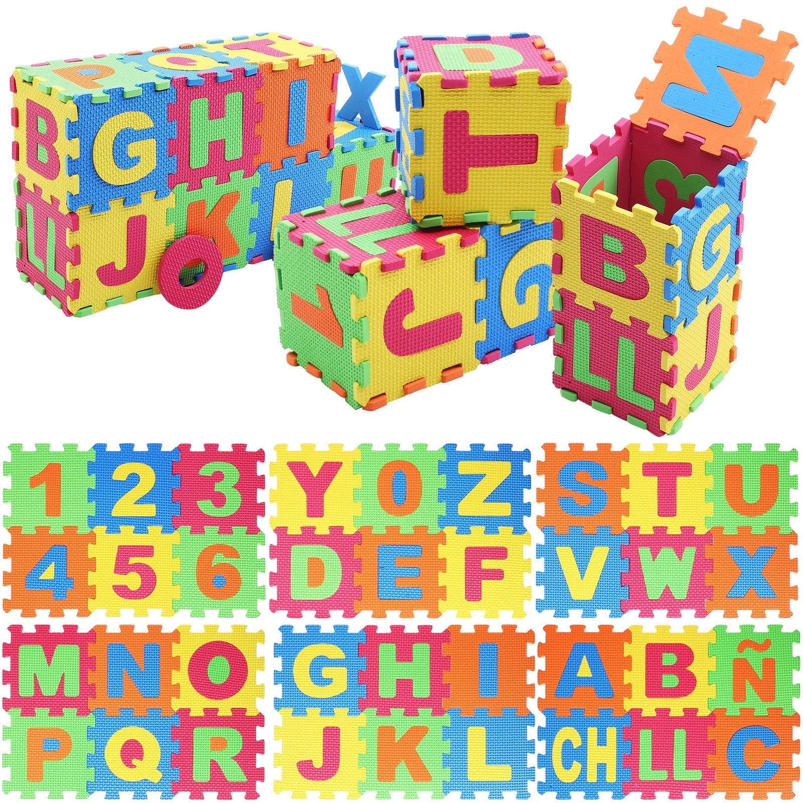 YEAHIBABY-Alphabet Puzzle Mat Spanish Alphabet Puzzle Foam Tiles Puzzle ...