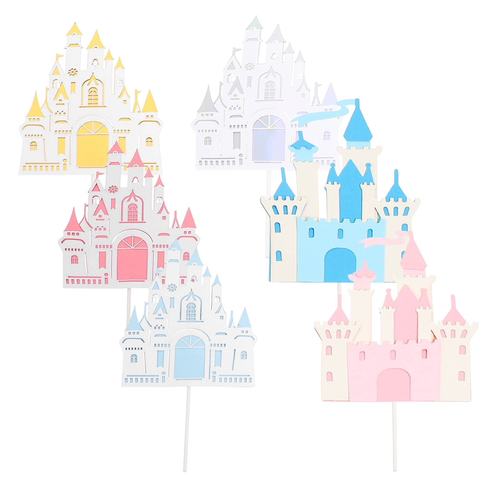 YEAHIBABY Yeahibaby Castle Cake Toppers Assorted Color Plastic for ...