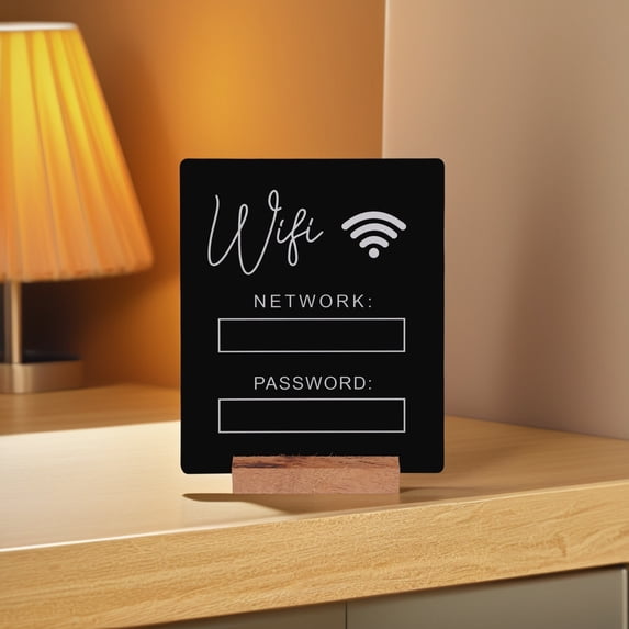 YEAHIBABY Guest WiFi Network and Password Sign Black WiFi Password ...