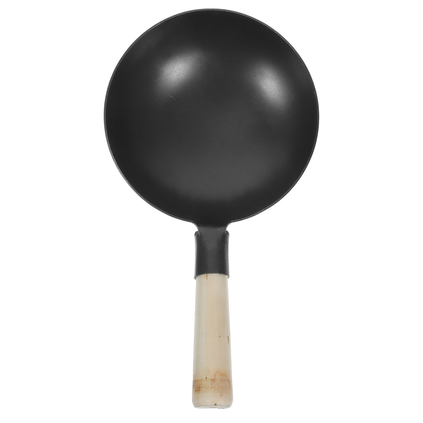 YEAHIBABY Wood and Metal Pretend Play Toy Black Simulation Cooking Pot ...