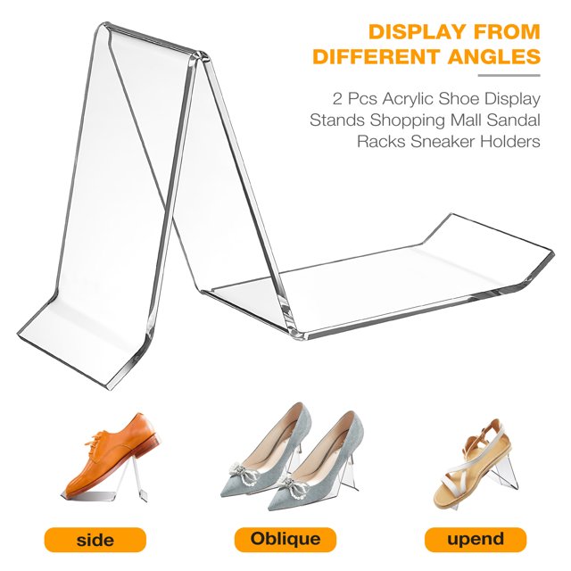 YEAHIBABY Arcylic Shoe Rack Acrylic Clear Design 2Pcs 5.7X3.5X1.9In ...