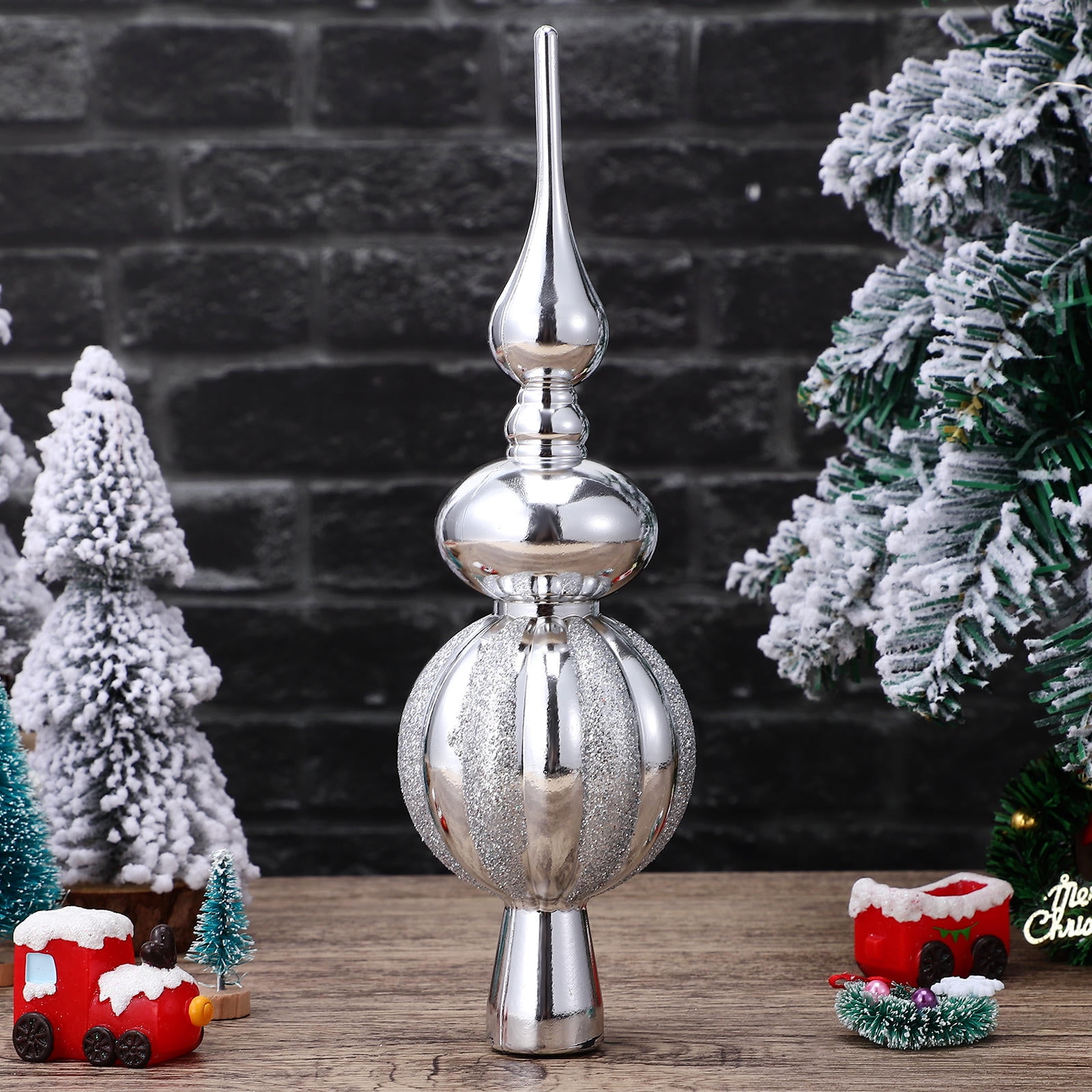 YEAHIBABY Tree Toppers Festive Atmosphere Spherical Plastic Tree Topper ...