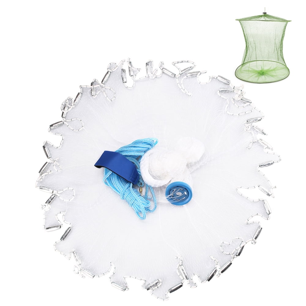 YEAHMART Cast Net 3/8" Mesh Size Throw Cast Net 4Ft Radius with Shrimp ...