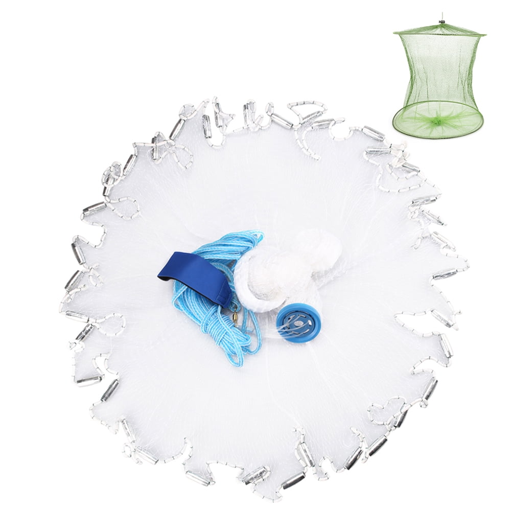 YEAHMART Cast Net 3/8" Mesh Size Throw Cast Net 8Ft Radius with Shrimp ...