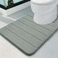 YEAHMART Grey Memory Foam Bathroom Rugs, Washable U-Shaped Contour ...