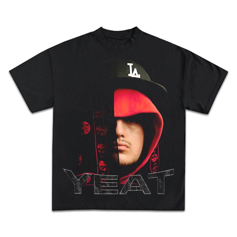 YEAT Red Big Face Streetwear Boxy Tee Shirt, Y2K Shirts, opium, graphic ...