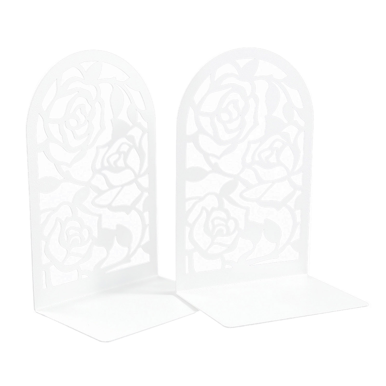 YEAUEME 1/3 Pairs Metal Bookends Hollow Rose Flower Design Bookends ...