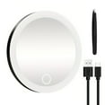 YEAUEME 10CM 30X Magnifying Mirror with Tweezers,Portable LED Makeup ...