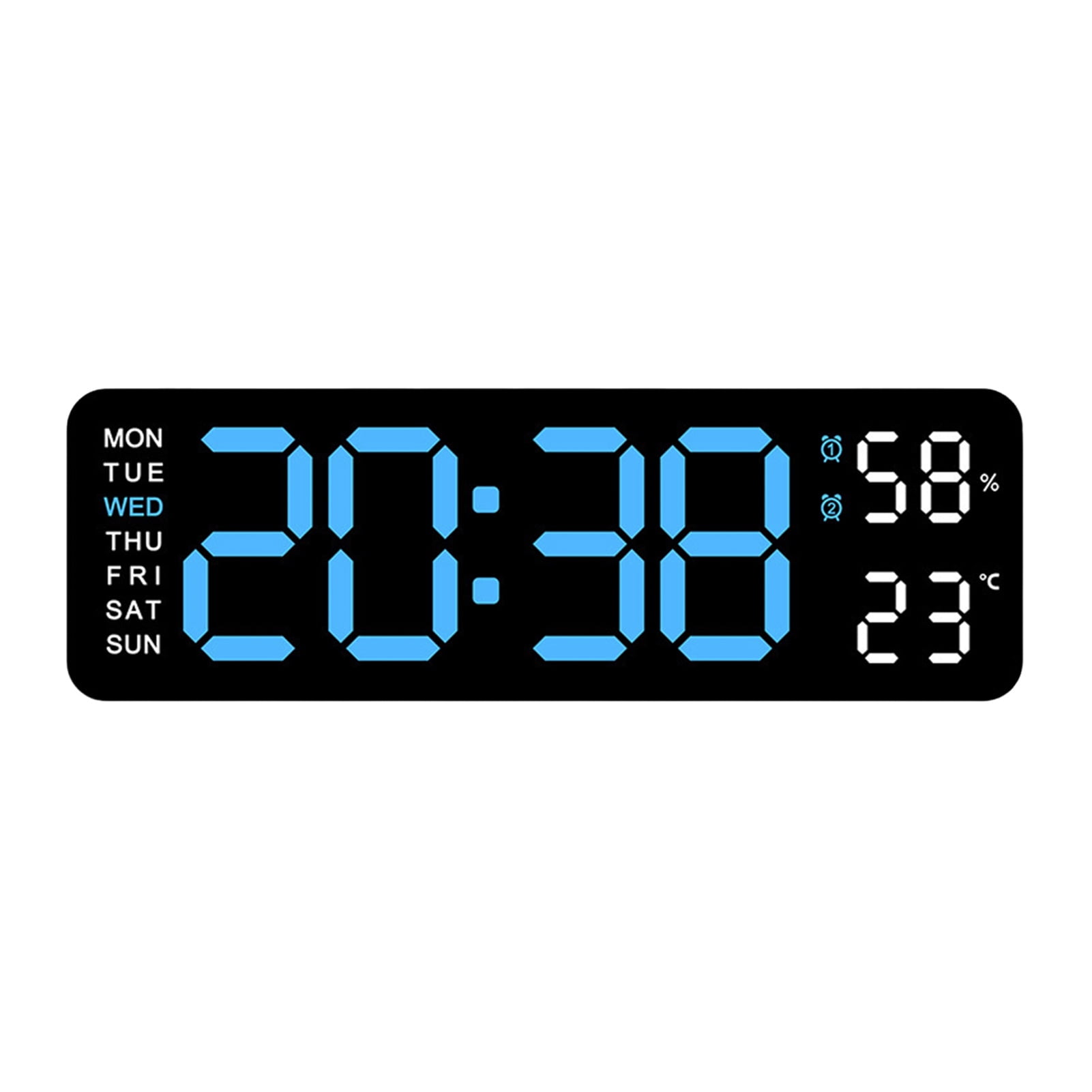 YEAUEME Desktop Digital Clock Large Display Calendar Clock with Two ...