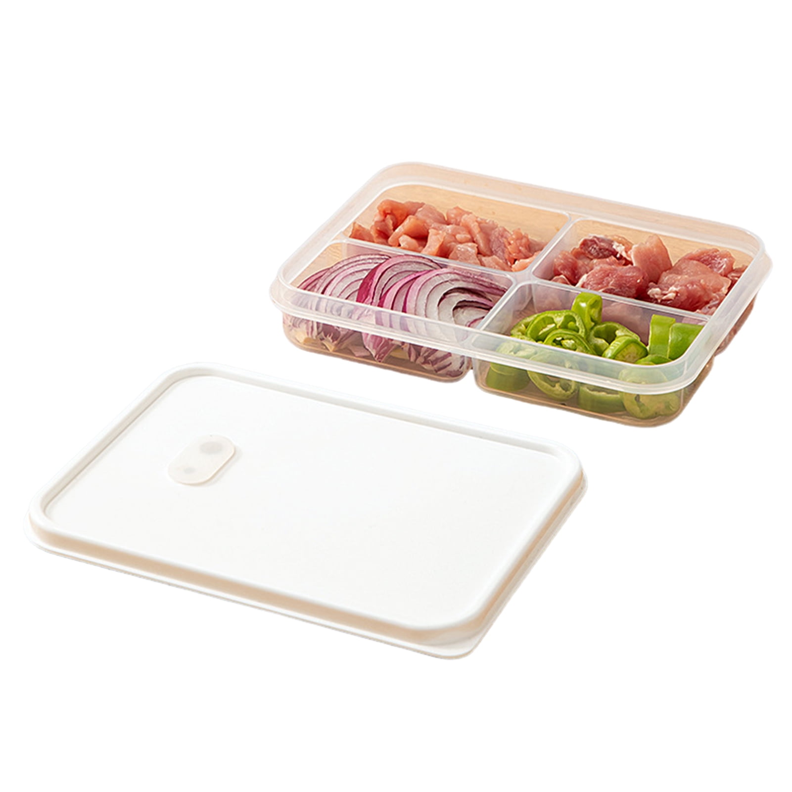 YEAUEME Fridge Food Preservation Box Transparent 4/6 Compartments Good ...