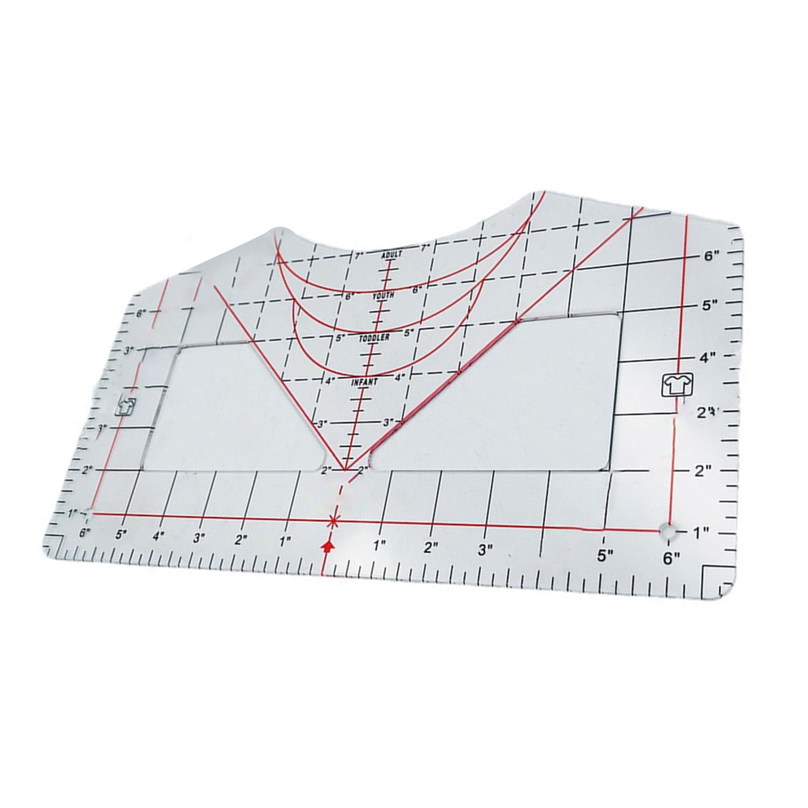 YEAUEME T-shirt Acrylic Ruler Guide T-Shirt Scale Guide Heat Press ...