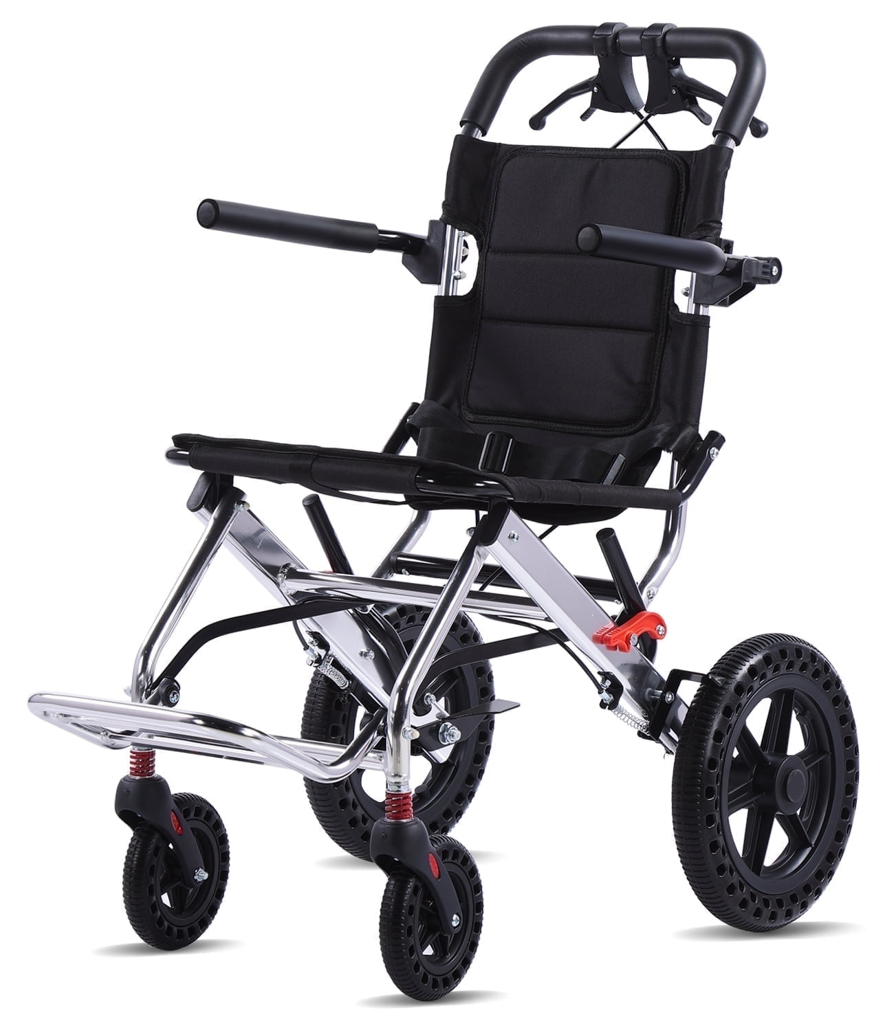YEBEI Portable Folding Transport Wheelchair Weight 16Lbs Support 220Lbs ...