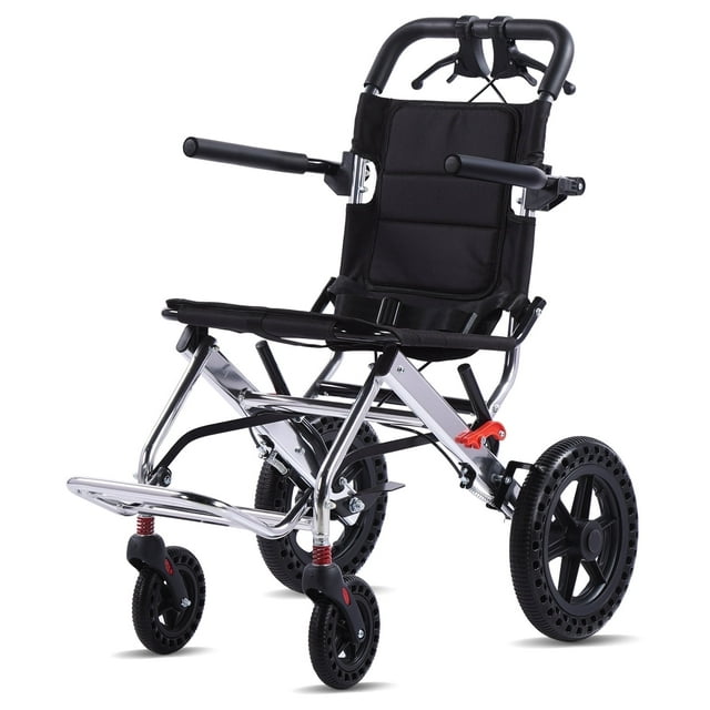 YEBEI Portable Folding Transport Wheelchair Weight 16Lbs Support 220Lbs ...