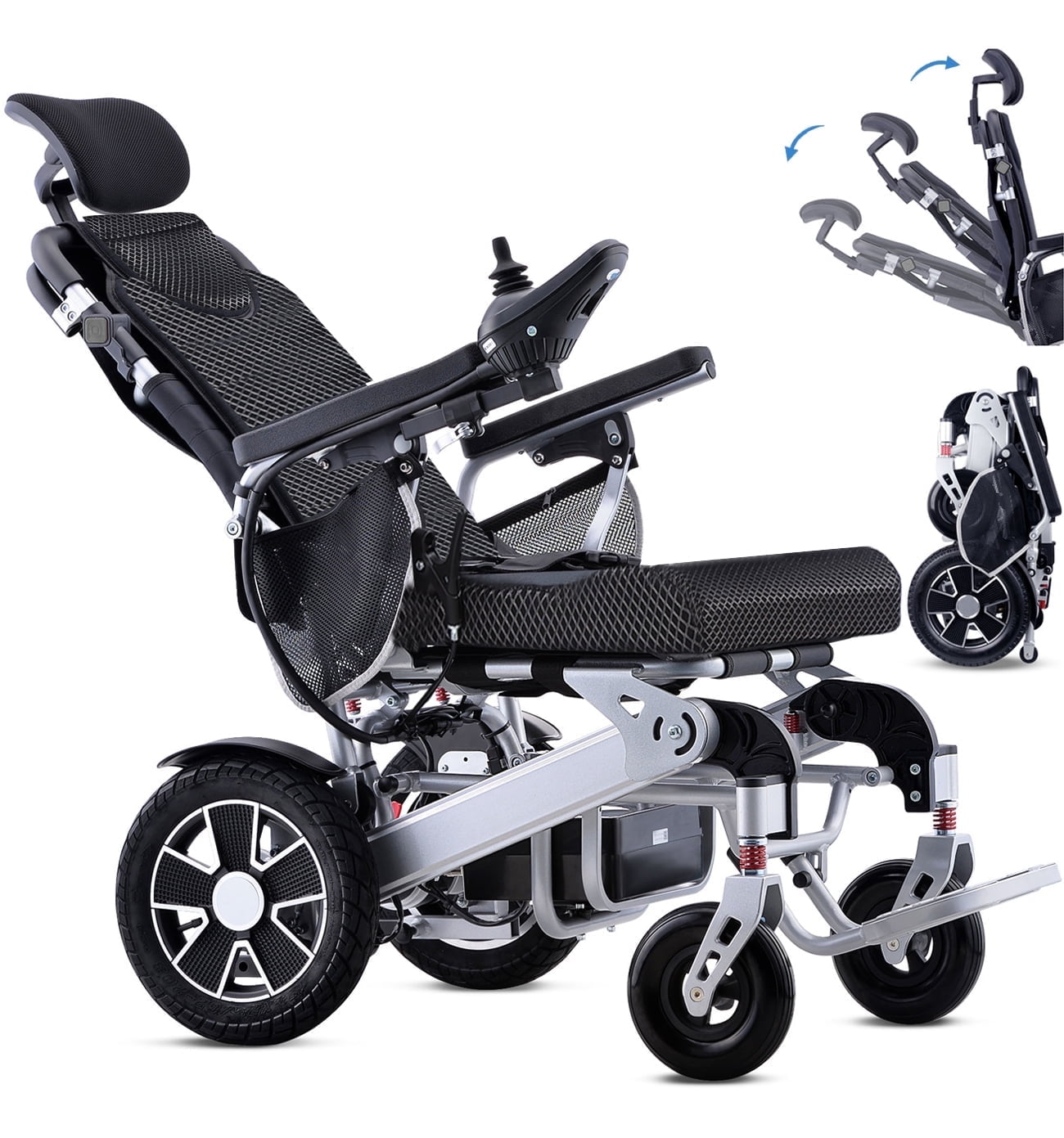 YEBEI Reclining Foldable Electric Wheelchairs for Adults 20Ah Li ...
